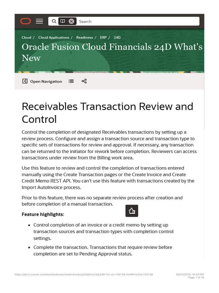 Receivables Transaction Review and Control | PDF | Spreadsheet | Invoice