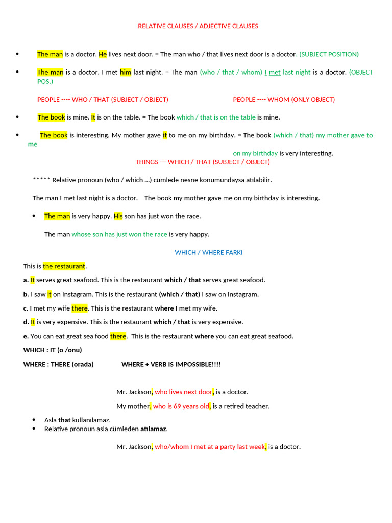 Relative Clauses | PDF