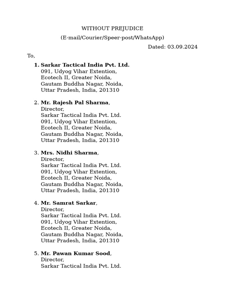 Rajesh Pal Legal Notice | PDF | Writ | Common Law