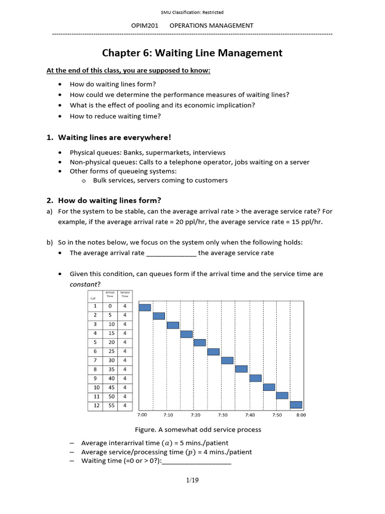Ch6 Waiting Line Management Helen v6 For 2025 | PDF | Coefficient Of ...