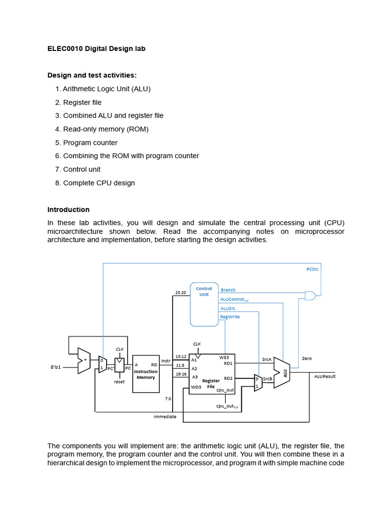 ELEC0010 Digital Design Lab | PDF | Computer Program | Programming