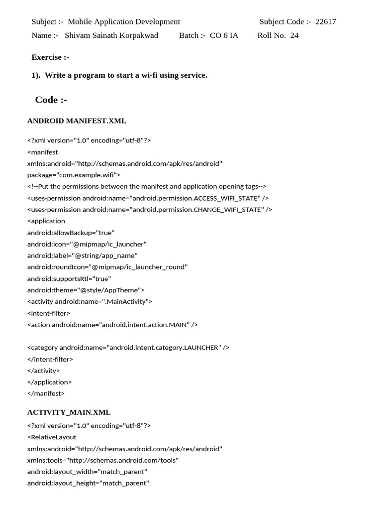 Practical 20 | PDF | Android (Operating System) | Software
