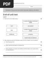 S8 End-Of-year Test Answers | PDF