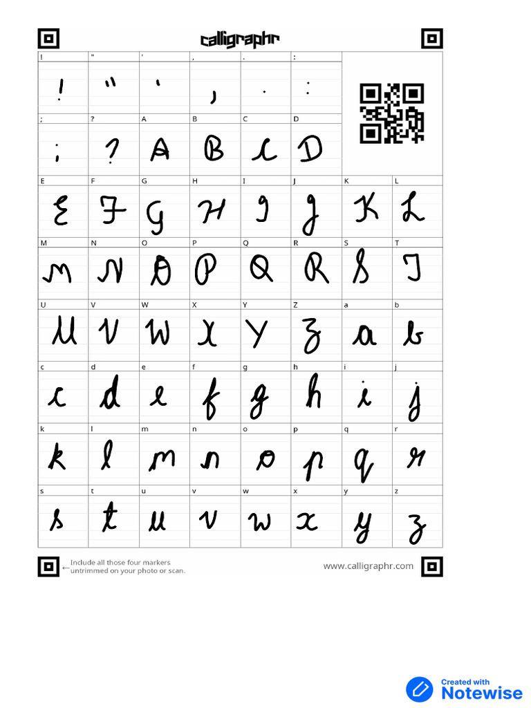 Calligraphr Template | PDF