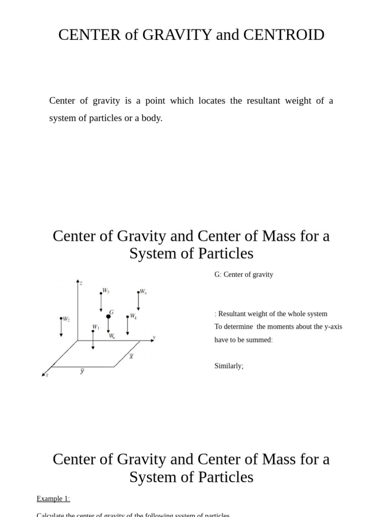 Chapter 7-Center of Gravity and Centroid | PDF | Center Of Mass | Physical Phenomena