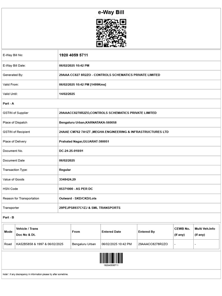 E-Way Bill for SKD/CKD Transport | PDF