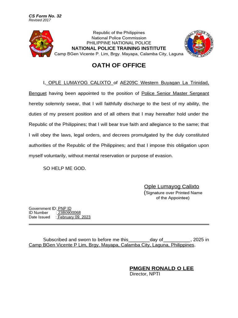 Oath of Office | PDF