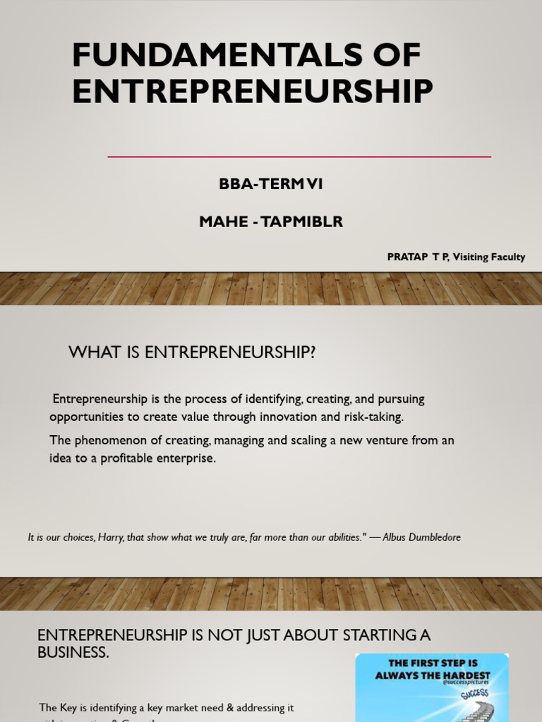 Essentials of Entrepreneurship Fundamentals | PDF | Entrepreneurship ...
