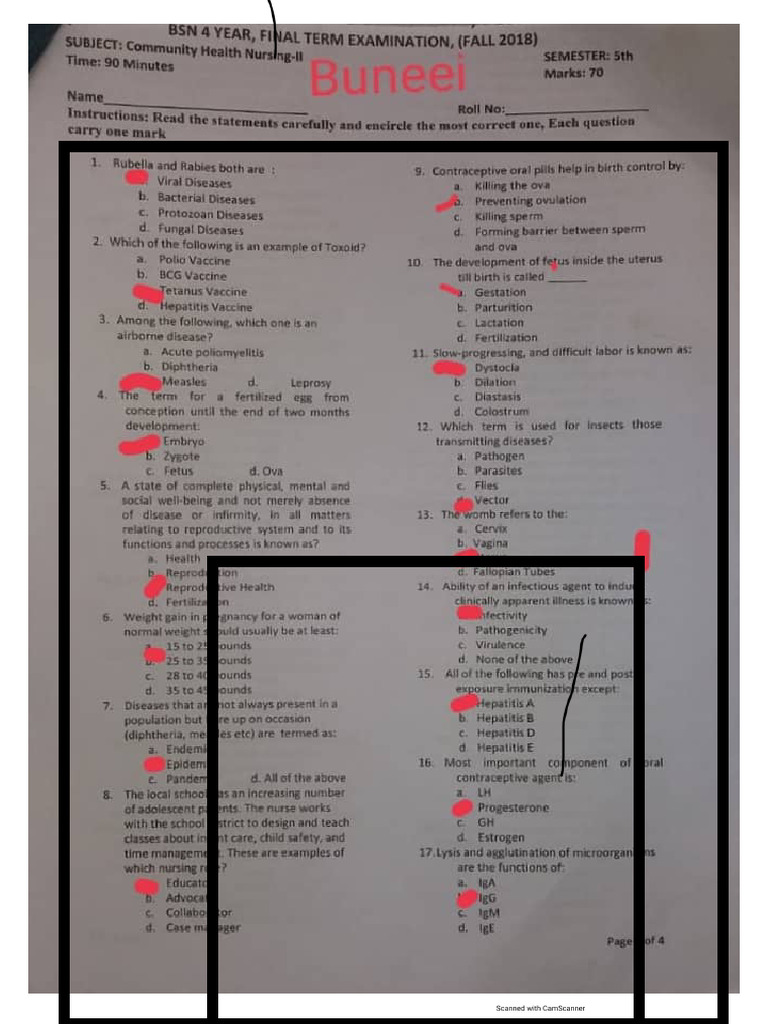 CHN-II (KMU) 2018 Paper | PDF