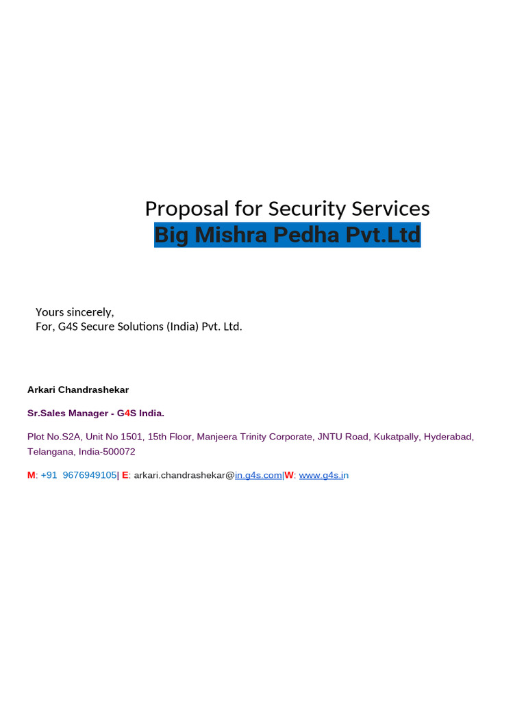 Big Mishra Pedha PVT - Ltd-Proposal | PDF | Risk | Enterprise Resource ...