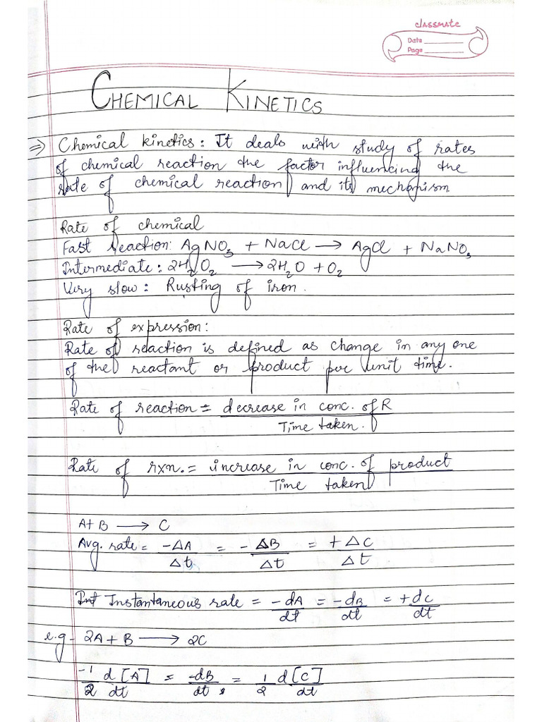Chemical Kinetics | PDF