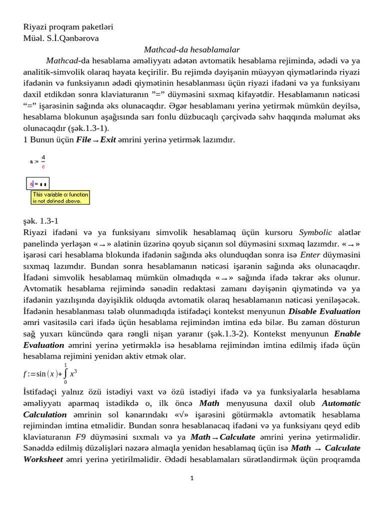 Riyazi Proqram Paketləri | PDF