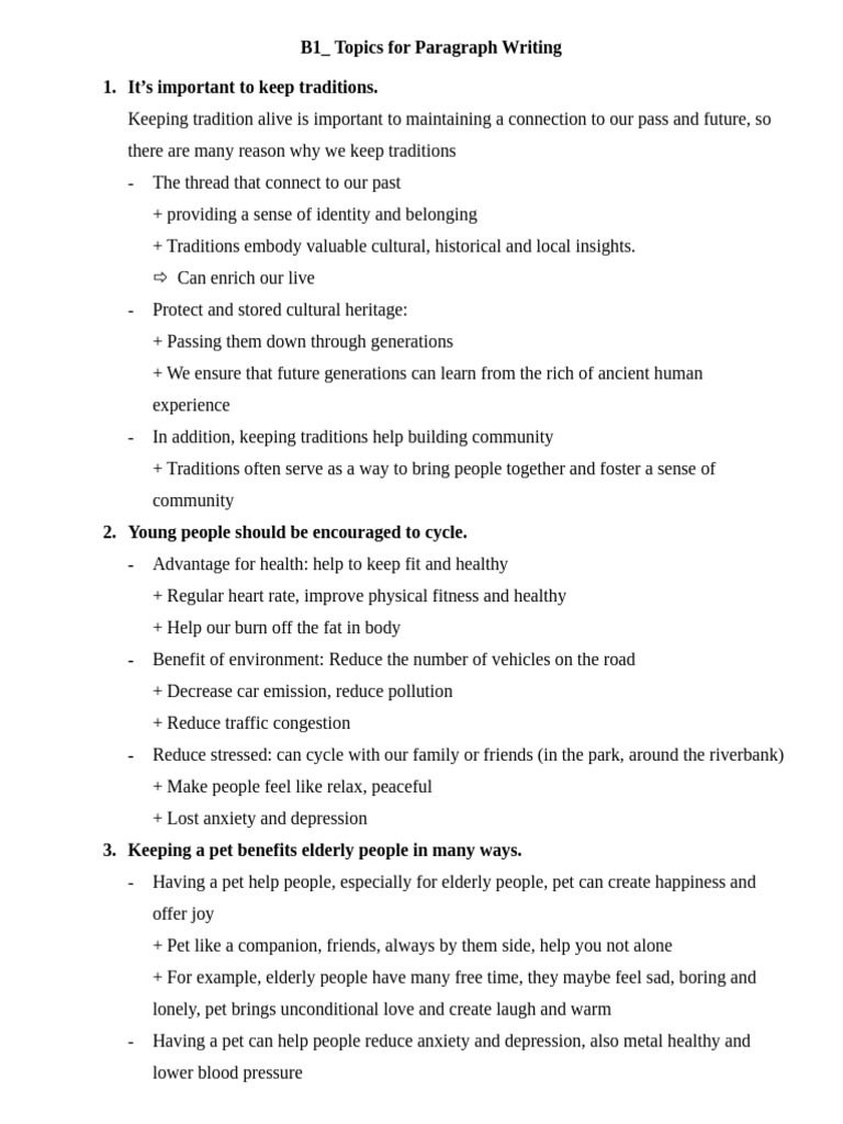 B1 - Topics For para Writing | PDF | Greenhouse Gas | Greenhouse Effect