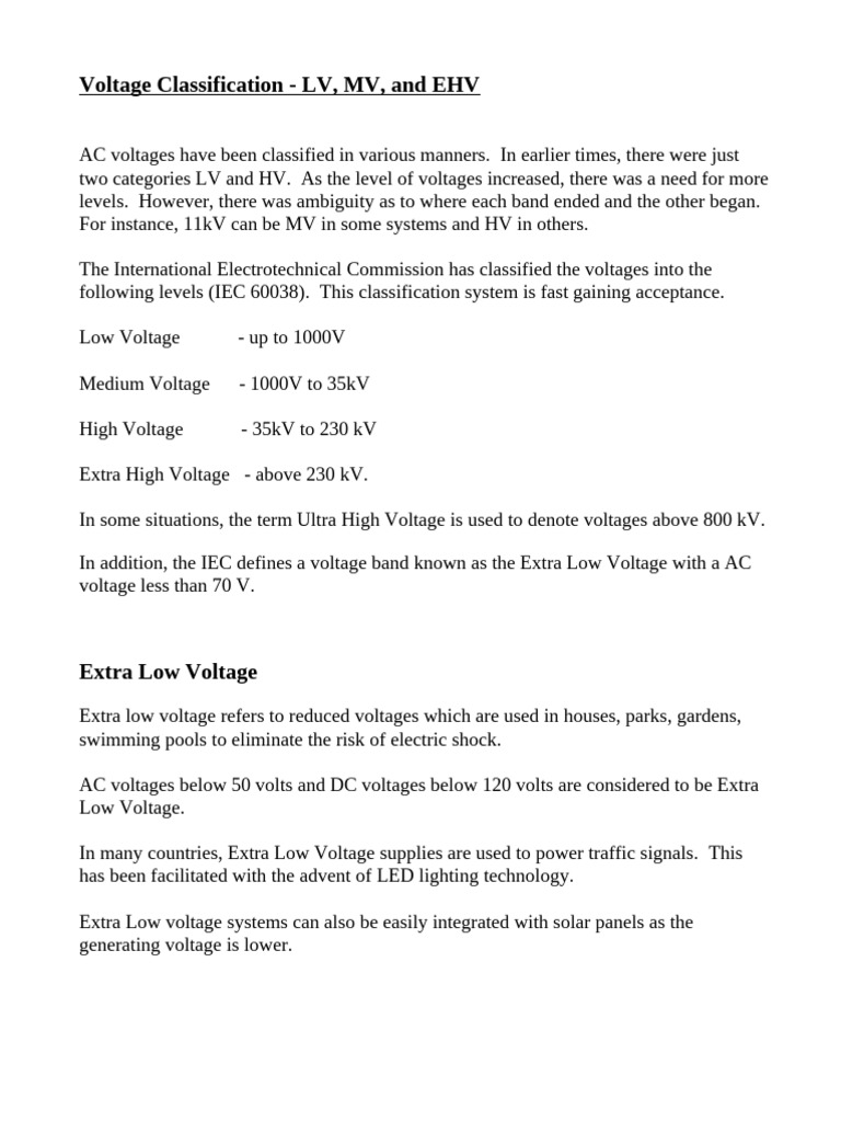 Voltage Classification IEC | PDF