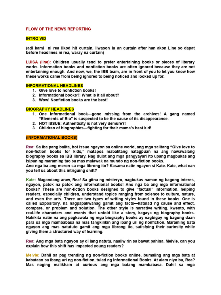 SCRIPT FOR BIO | PDF