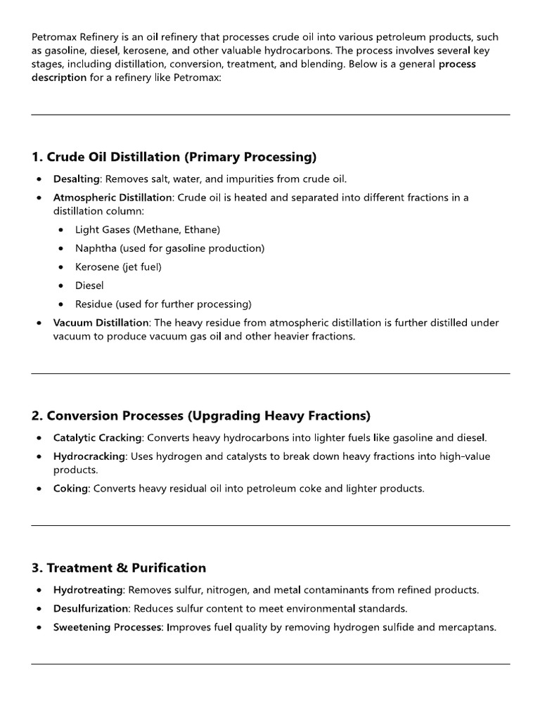 Petromax Refinery | PDF