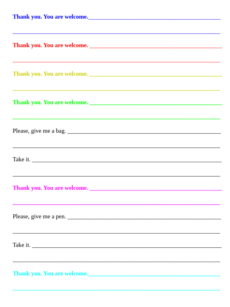 Thank You You Are Welcome | PDF