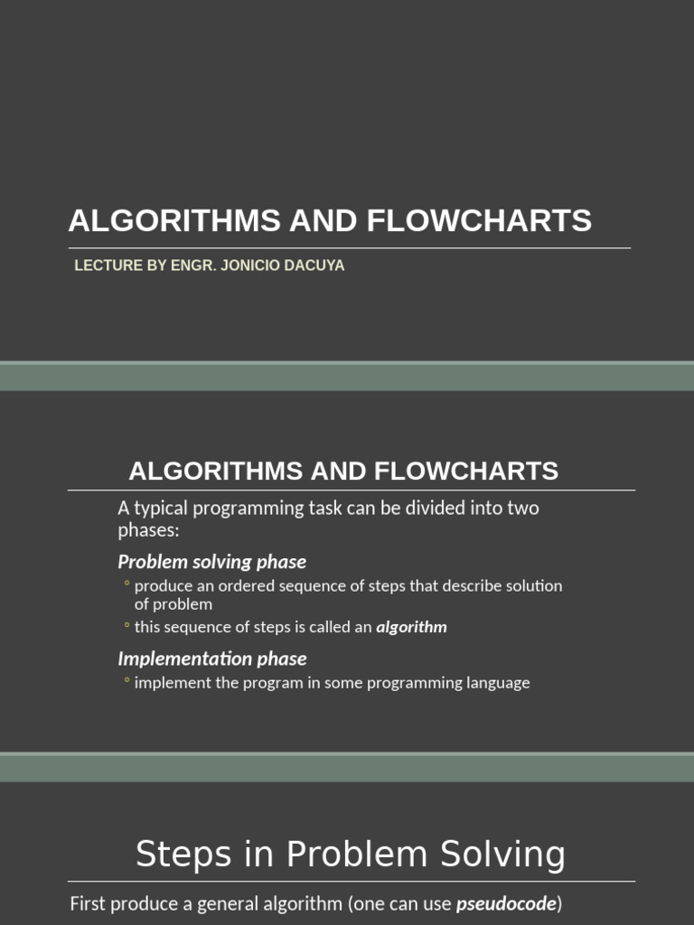 Algorithms And Flowchart Pdf Algorithms Computer Programming 