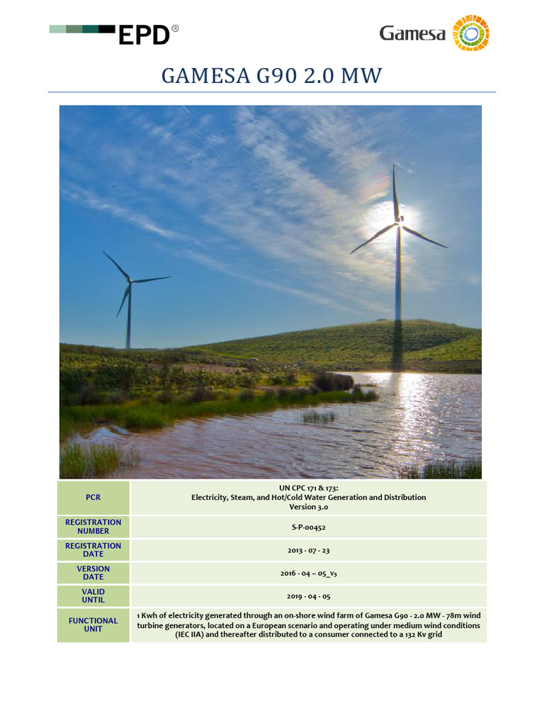 INT_1_1_EPD_2_0 | PDF | Life Cycle Assessment | Wind Turbine