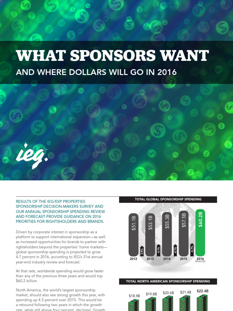 What Sponsors Want 2016 | PDF | Sponsor (Commercial) | Economies