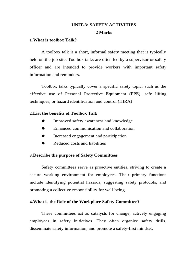 Unit 3 IS Notes | PDF | Occupational Safety And Health | Safety