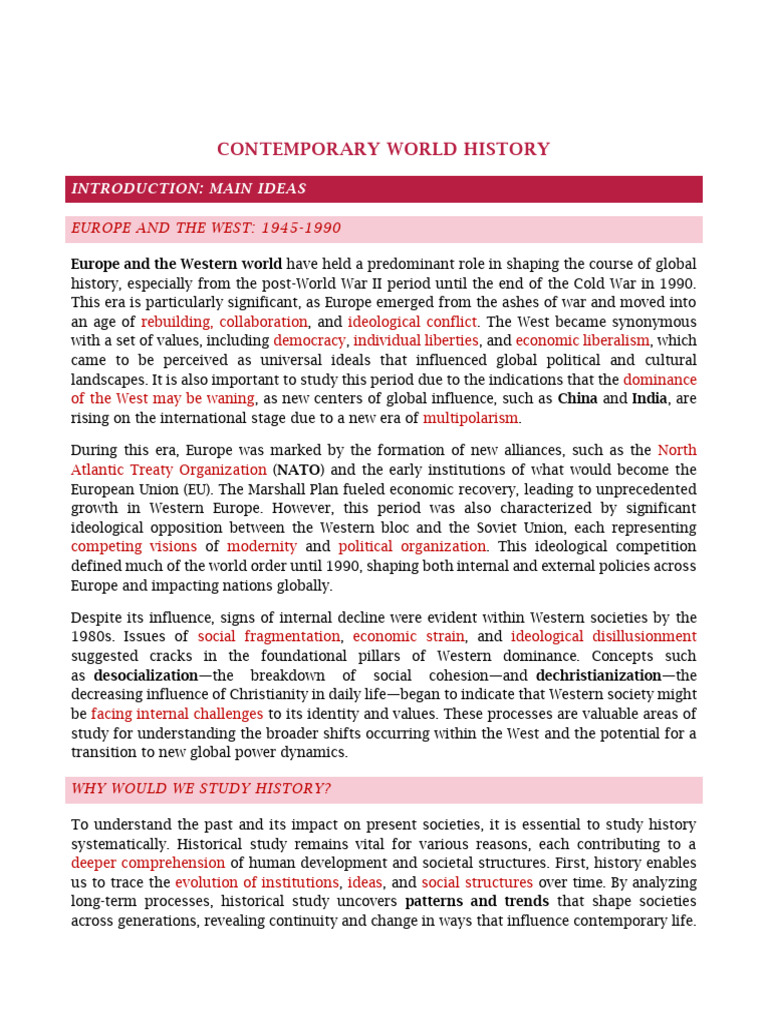 CONTEMPORARY WORLD HISTORY-2 | PDF | Eastern Bloc | Socialist Federal ...
