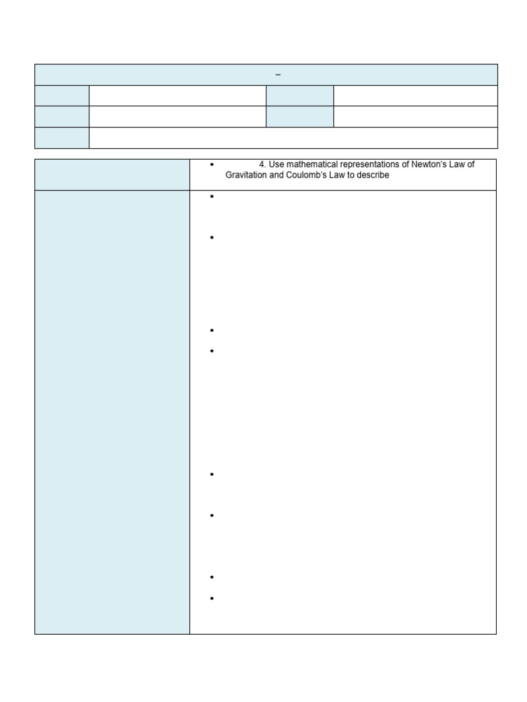 Unit Plan for Newton's Gravitation | PDF | Force | Gravity
