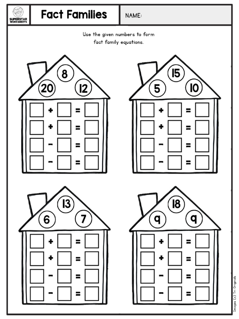 Fact Family Worksheet Addition 4 | PDF