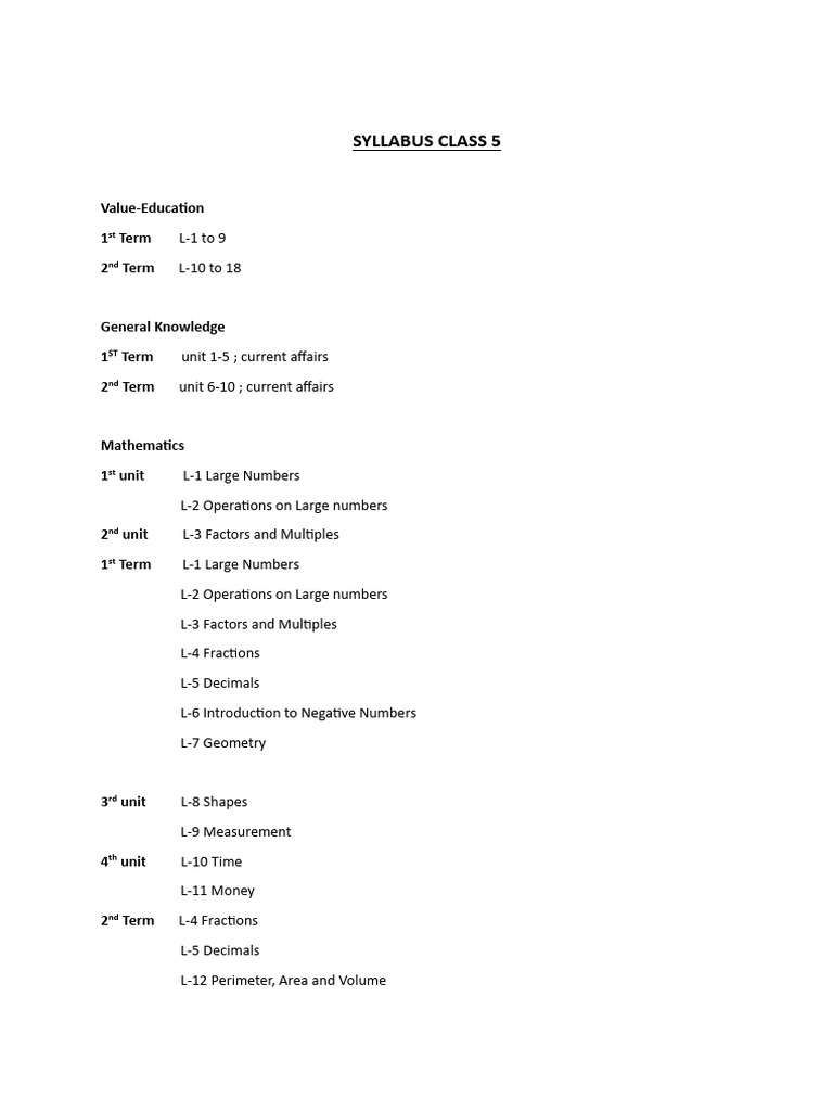 Class 5 Pdf