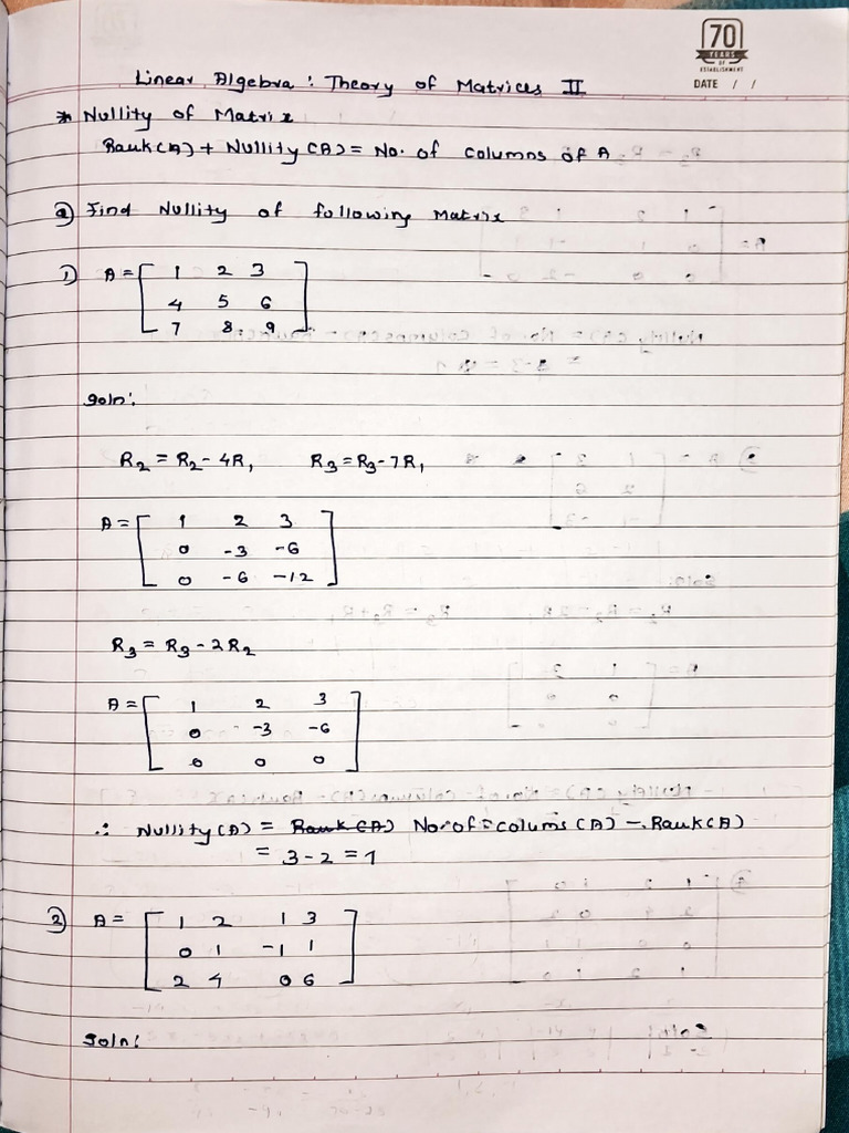 Linear Algebra-Theory of Matrices-II | PDF | Linear Algebra | Matrix Theory