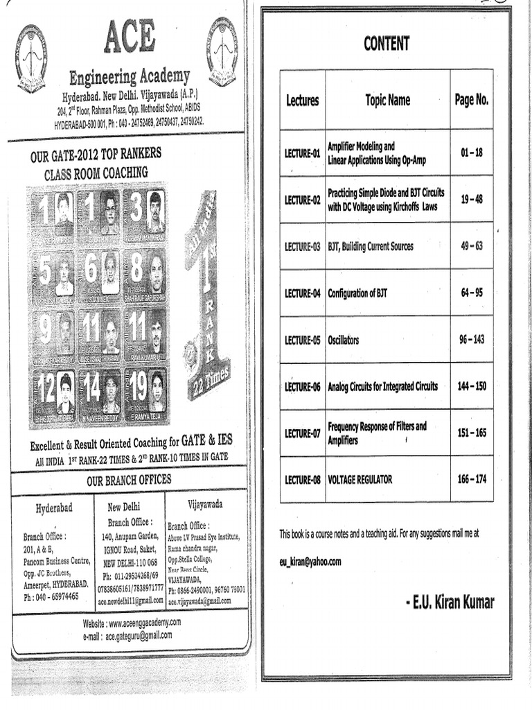 Analog Ace Practice Book | PDF