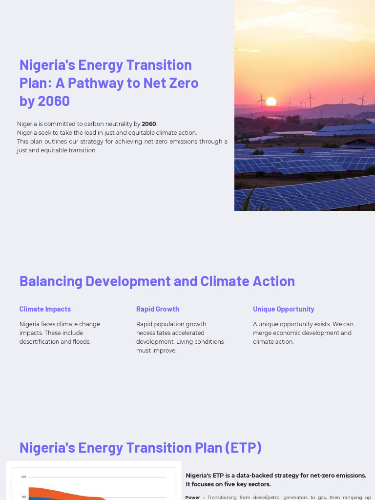 Nigeria's 2060 Energy Transition Plan | PDF | Climate Change Mitigation ...