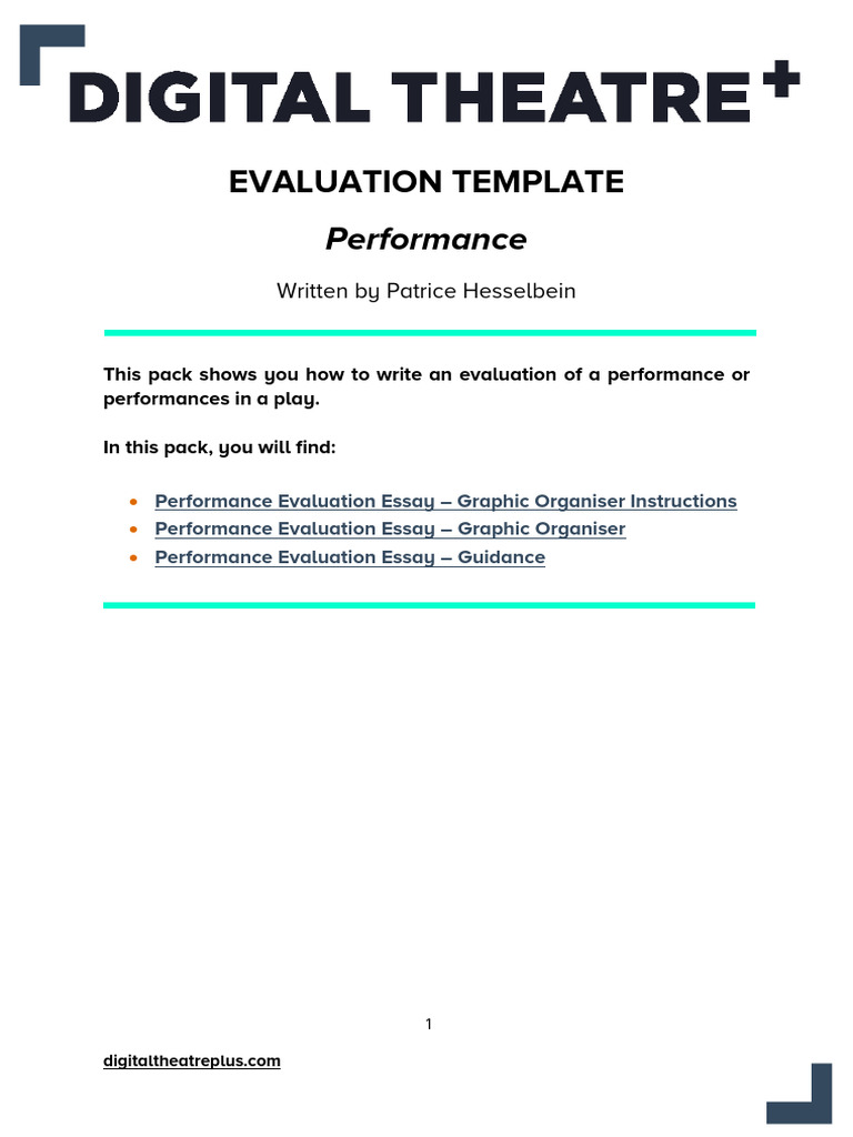 Evaluation Template - Performance | PDF | Essays | Human Voice