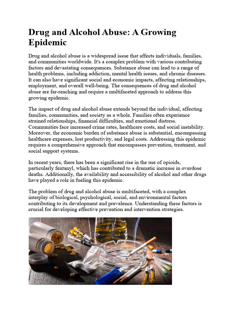 Drug and Alcohol Abuse Bio Project | PDF | Substance Abuse | Substance Dependence