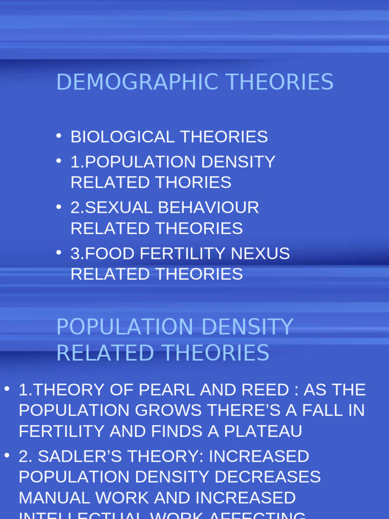 Theories of Demography | PDF