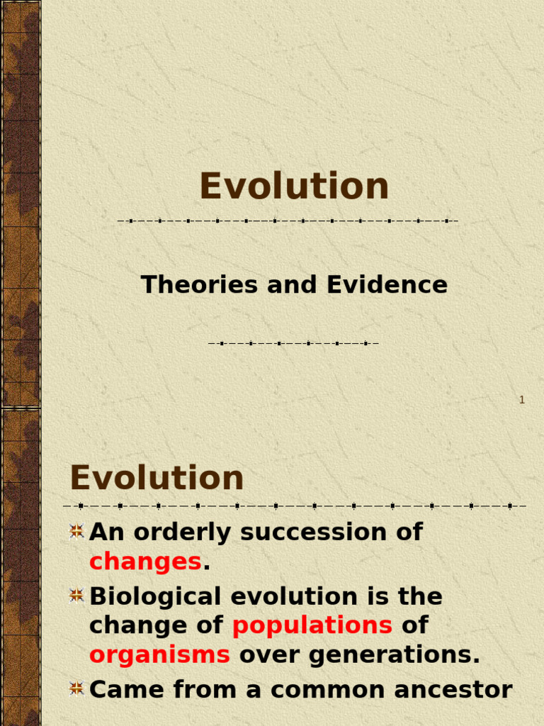Evolution Theories and Evidence Detailed | PDF | Natural Selection ...