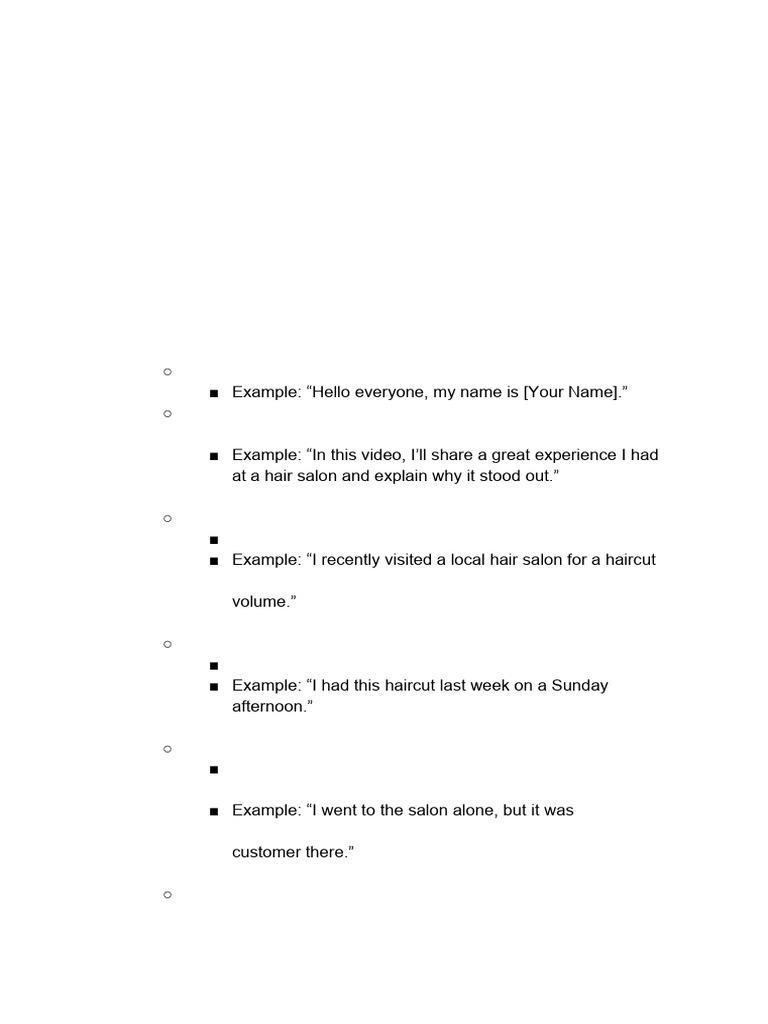 Individual Speaking Task | PDF | Hairstyle | Grammar