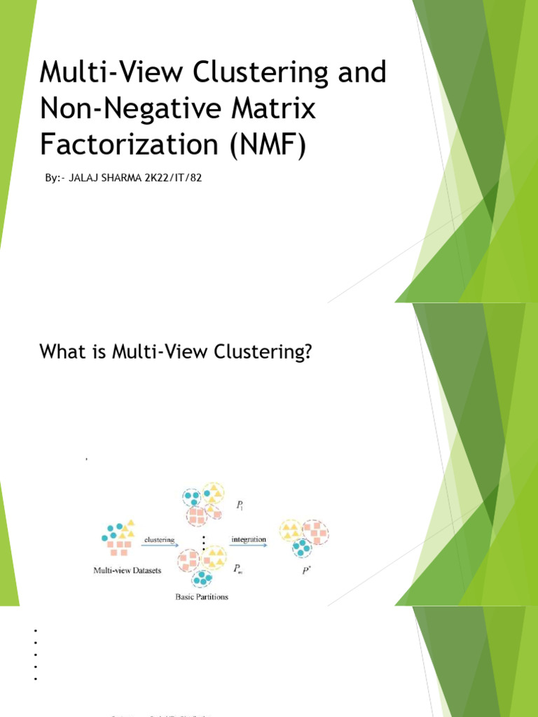 MULTI VIEW CLUSTERING AND NMF | PDF | Matrix (Mathematics) | Cluster Analysis