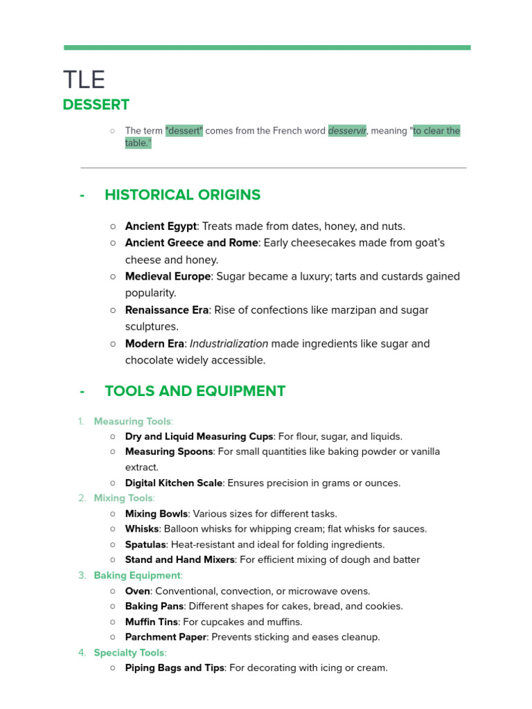 Tle Reviewer (3rd Quarter) | PDF | Desserts | Cakes