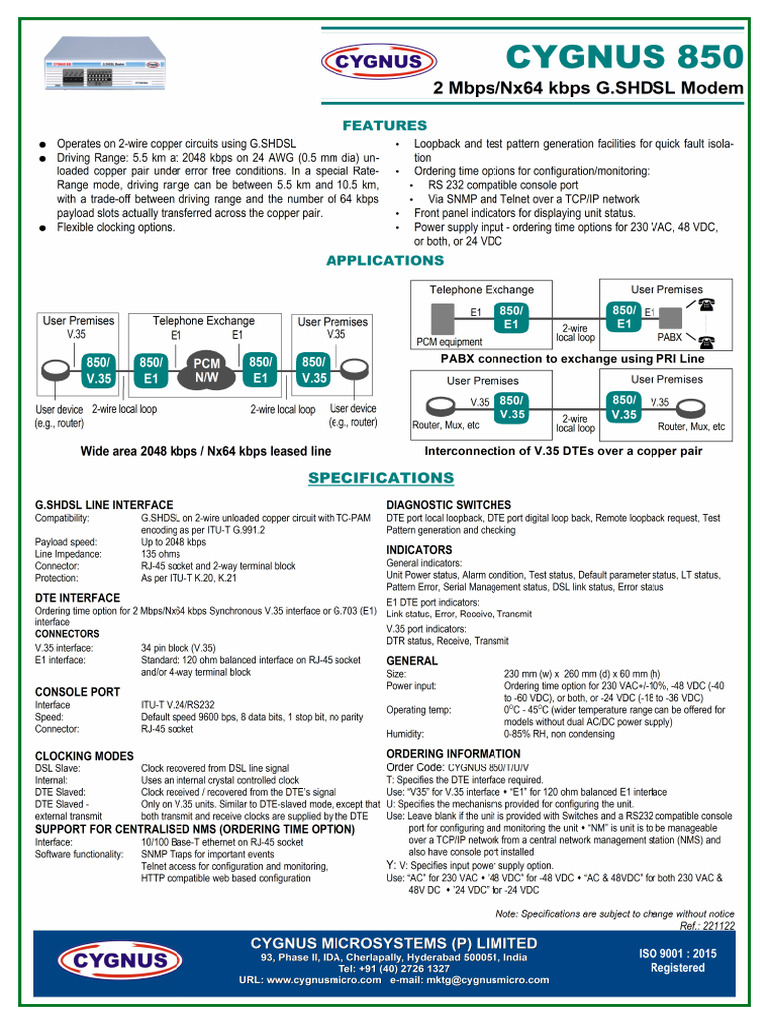 CYGNUS-850-2Mbps-Modem | PDF