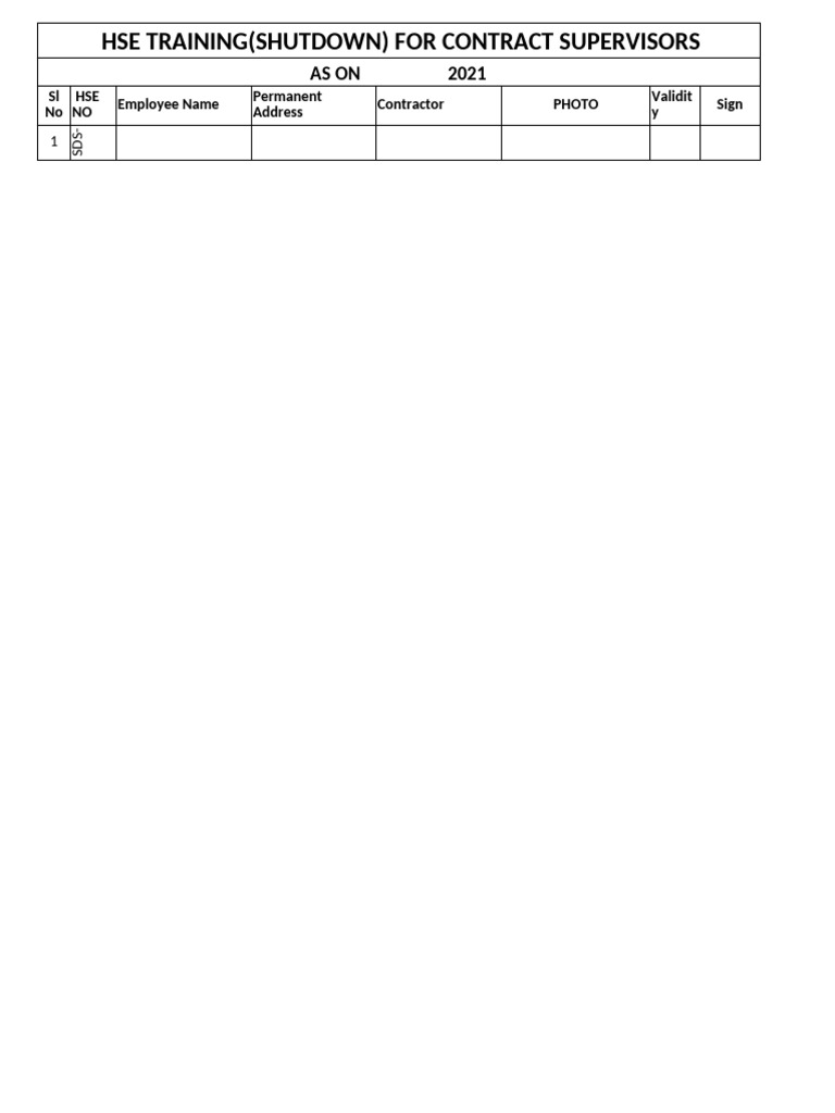 BPCL Kochi Hse Training Format | PDF