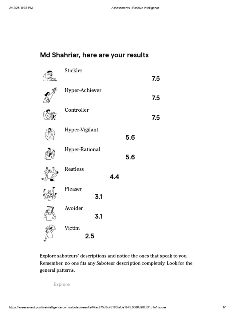 Assessments Positive Intelligence | PDF | Feeling | Mind