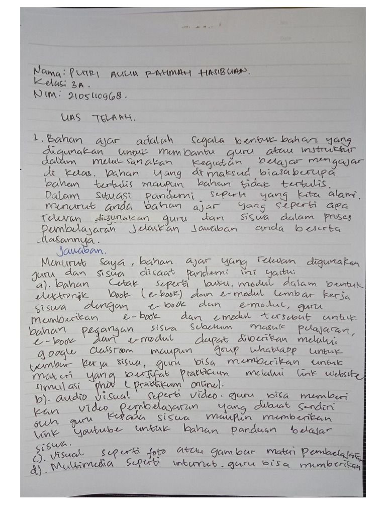 Uas TKF Putri Aulia Rahmah H. | PDF