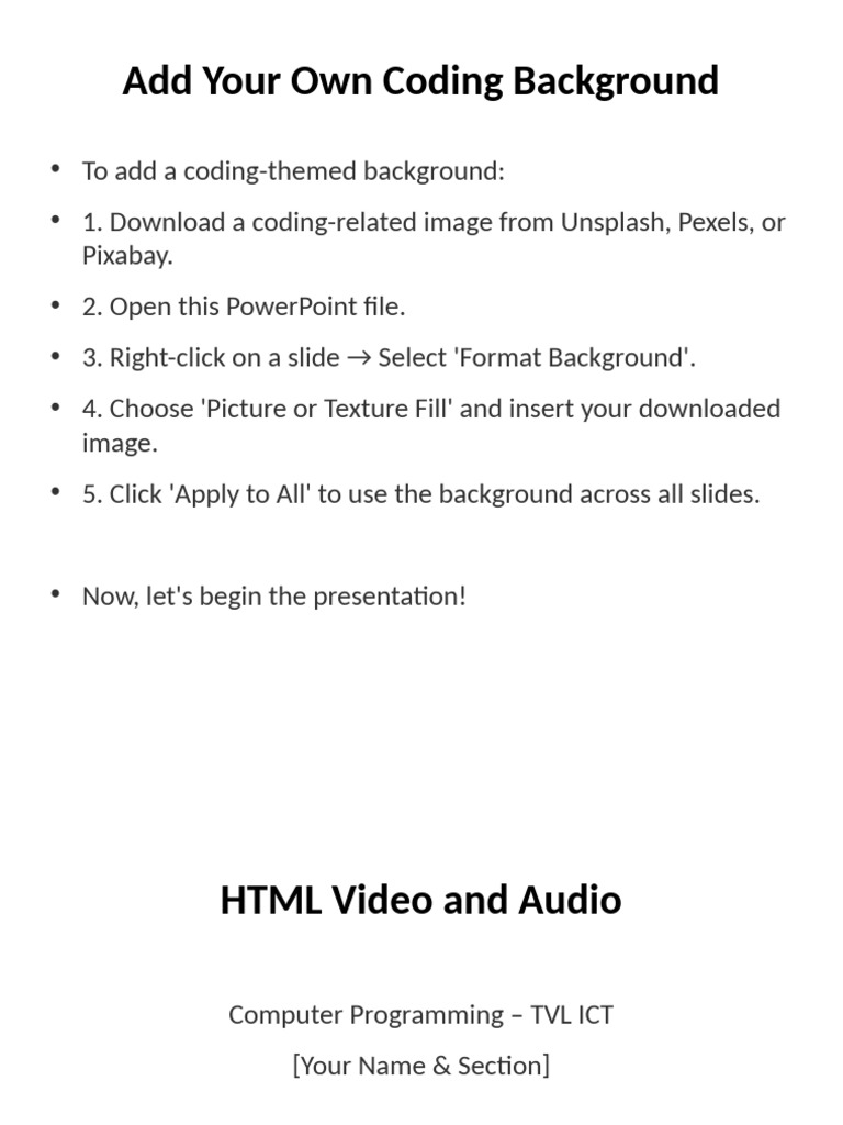 HTML Multimedia: Video & Audio Basics | PDF | Html | Computing