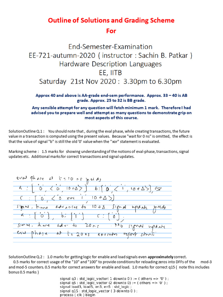 Outline Hints Solu Endsem Aut20 Ee721 Draft | PDF | Computer Science | Software Engineering