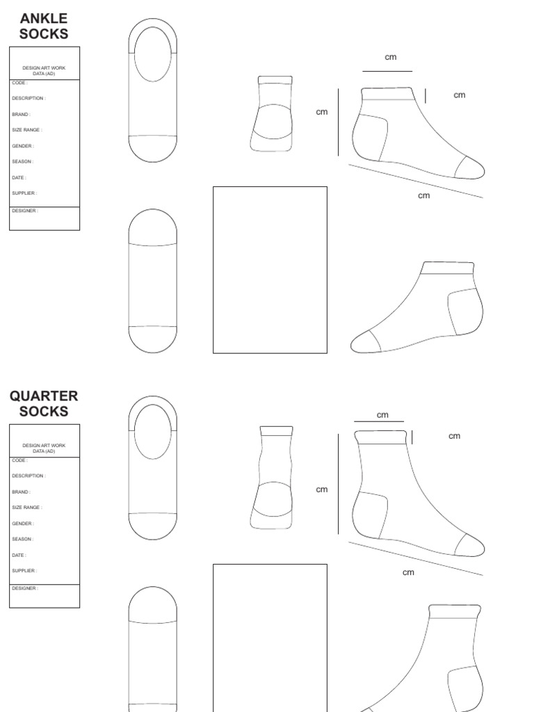 Template 2d Ankle Socks | PDF