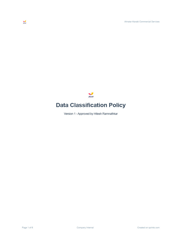 DataClassification | PDF | Information Security | Regulatory Compliance