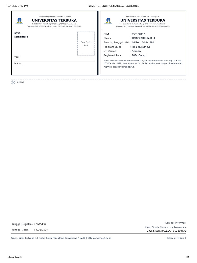 KTMS - Erens Kurmasela - 055300132 | PDF