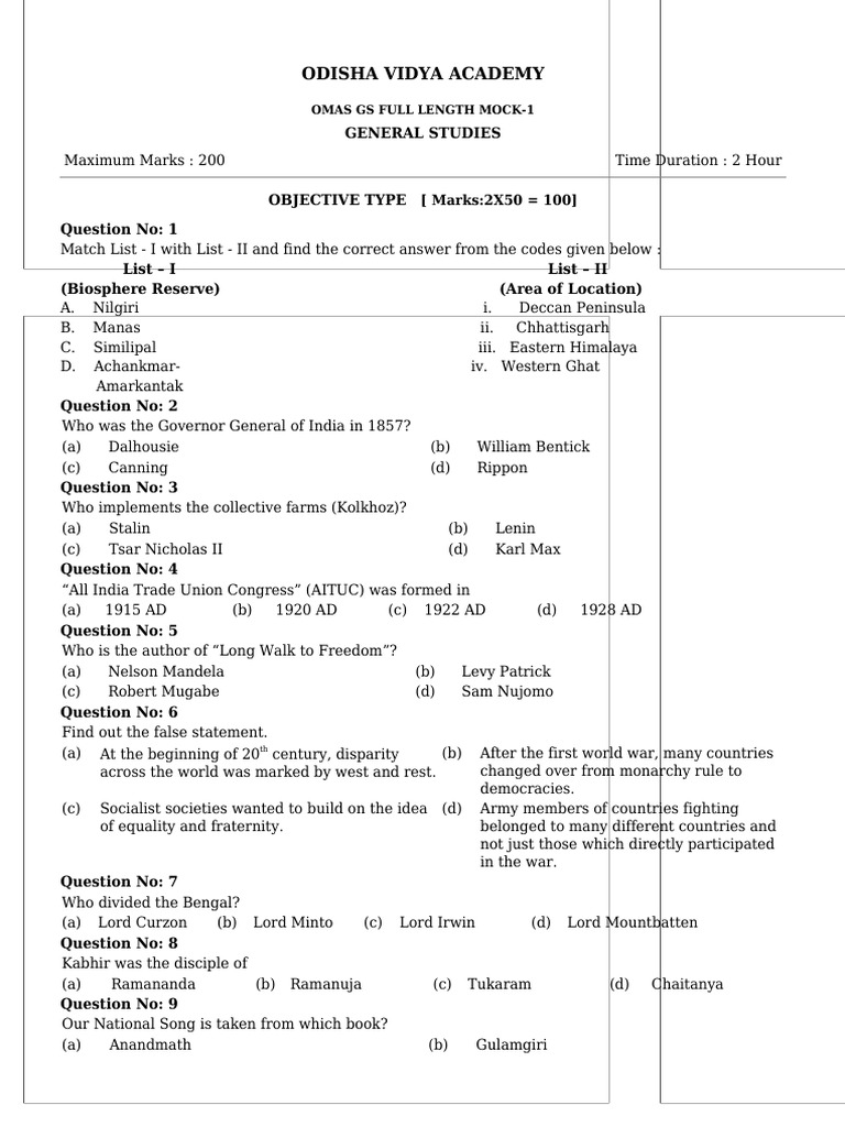 MOCK-1 | PDF | Eucalyptus