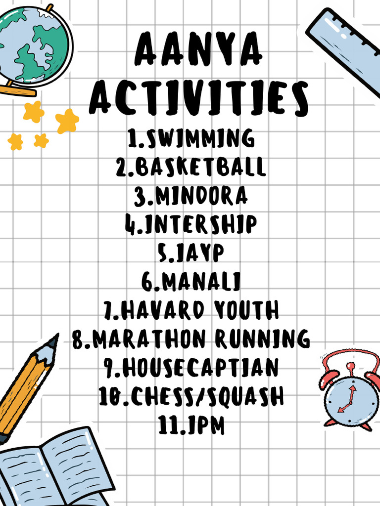 Aanya's Extracurricular Activities List | PDF
